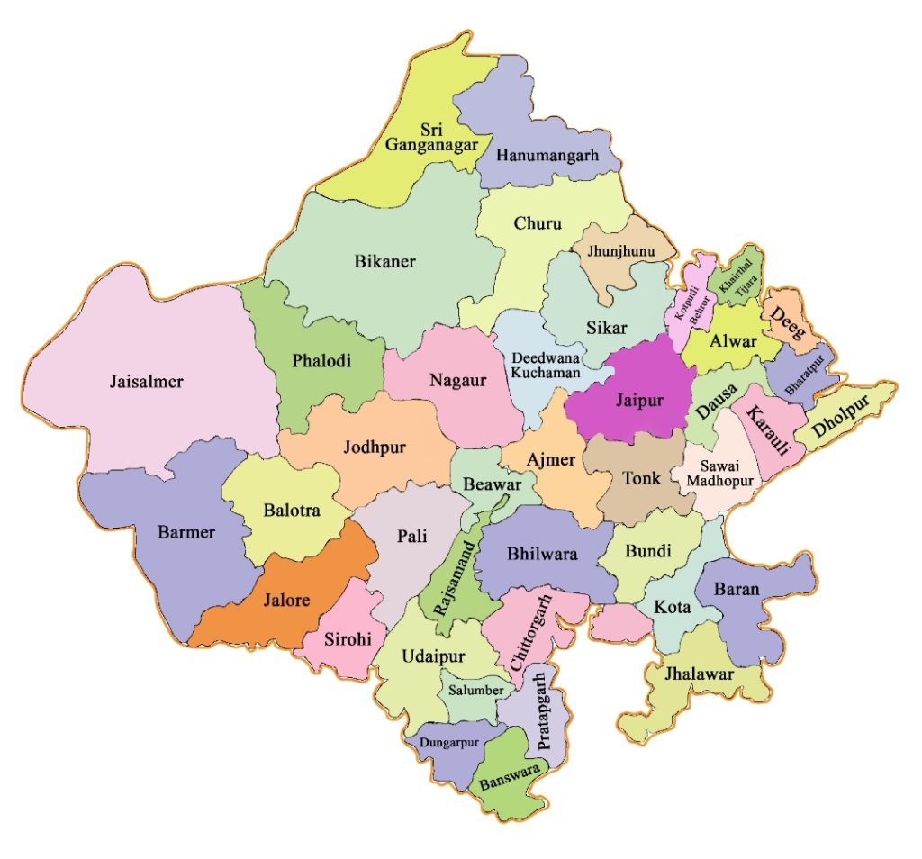 Rajasthan Districts List 2026 | Rajasthan New District Map